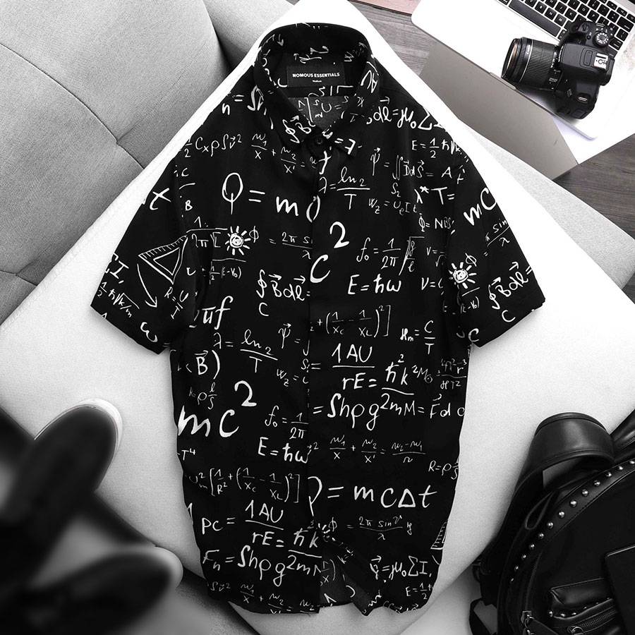 Math Nightmare Black Cotton Shirt - Timikishop
