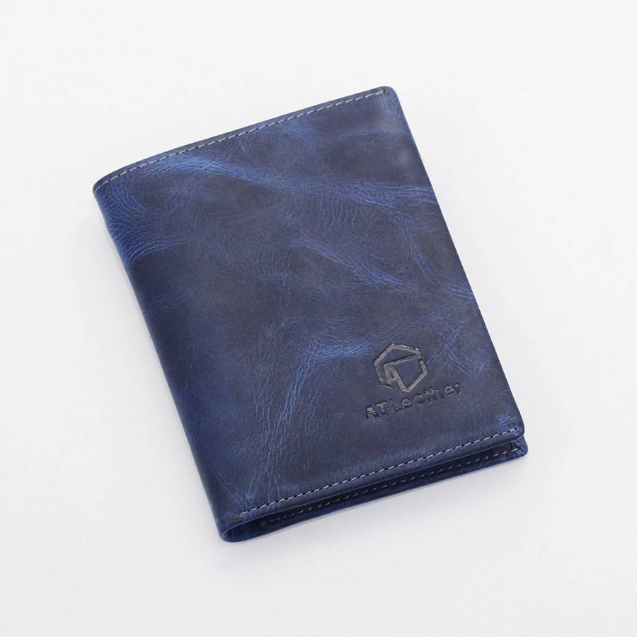 Highlight Navy Blue Leather Wallet - Timikishop